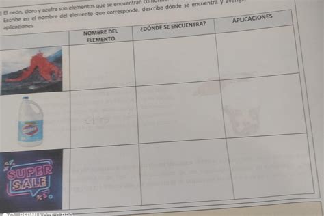 el Neón cloro y azufre Son elementos que se encuentran conformado