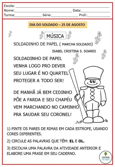 Atividades Para O Dia Do Soldado Apostila Completa Artofit