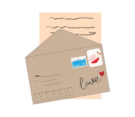 Lettre D Amour Vecteur Premium