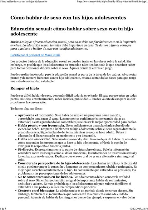 Educación sexual cómo hablar sobre sexo con tu hijo adolescente Cómo