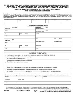 Fillable Online Wc 104 Fillable Form Fax Email Print PdfFiller