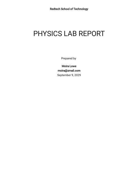 physics lab report template