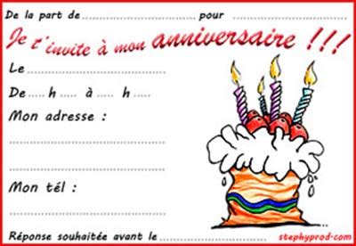 Cartes D Invitation Anniversaire A Imprimer Gratuites