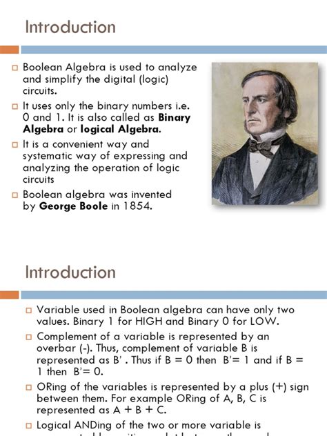 basics of boolean algebra pdf