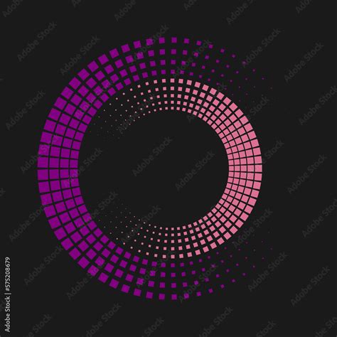 Vektorová grafika Pink and violet square halftone dots in circle form