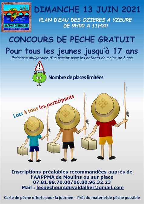 Concours de pêche gratuit pour les jeunes jusqu à 17 ans Fédération