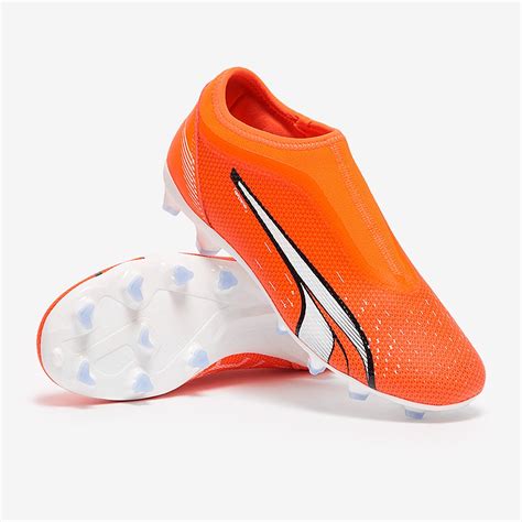Puma Enfant Ultra Match Laceless FG AG Orange Ultra Puma Blanc Puma
