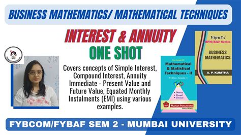 fybcom fybaf interest and annuity all concepts notes sums one shot revision lecture youtube