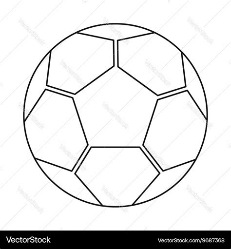 Soccer Ball Icon Outline Style Royalty Free Vector Image