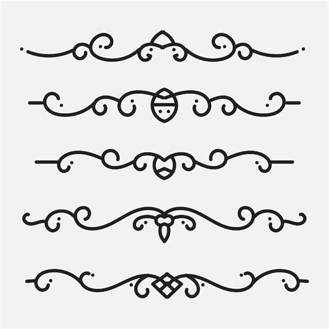 Conjunto De Divisores Vintage Con Hermosos Bordes Decorativos De