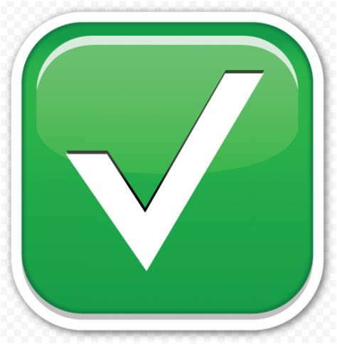 Green Square Check Mark Emoji Icon Citypng