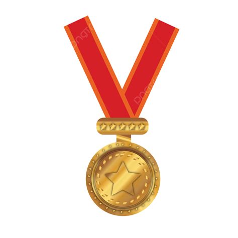 Diseño De Estrella Dimensional De Oro De Medalla Ganadora PNG