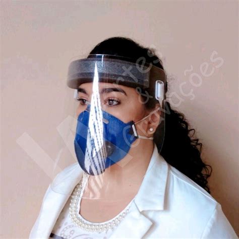 2 Máscaras Facial Transparente Ajustável Face Shield Elo7