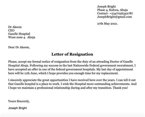 12 Resignation Letter Samples Reventify