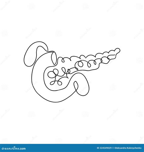 Pancréas Art à Une Ligne Dessin Continu Des Organes Internes Humains