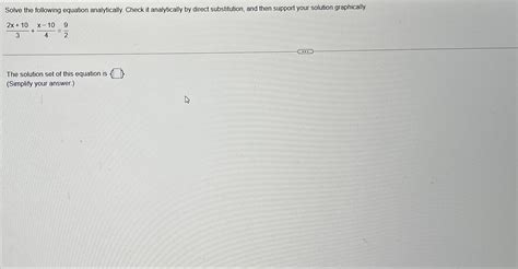 solved solve the following equation analytically check it