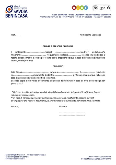 Lettera Di Delega Fac Simile