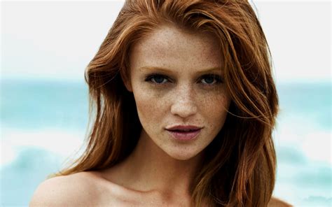 Wallpaper Face Women Redhead Model Long Hair Freckles Mouth Nose Emotion Person Skin