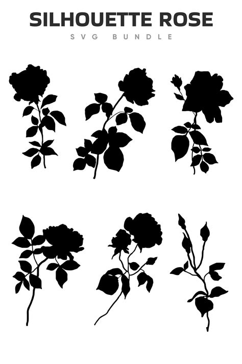 Silhouette Rose SVG Designs Master Bundles
