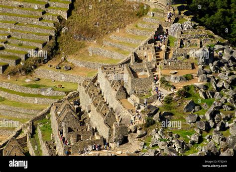 Close Up Machu Picchu At Sunrise Peru Stock Photo Alamy
