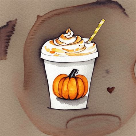 Pumpkin Spice Latte Cute Watercolor Illustration Art Creative Fabrica