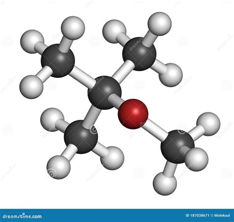 Mtbe Molecule Made With Balls Conceptual Molecular Model Chemical 3d
