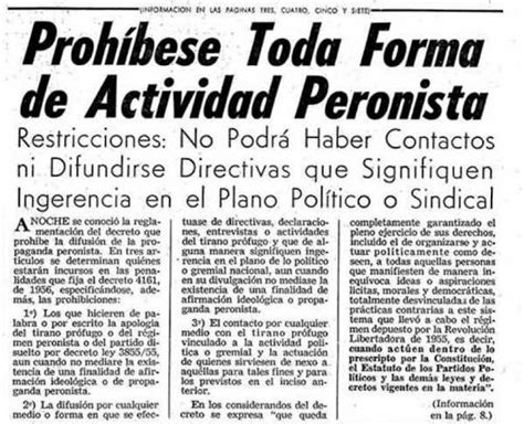 La proscripción del movimiento Tribuna