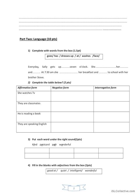 End Of Term Test English Esl Worksheets Pdf Doc