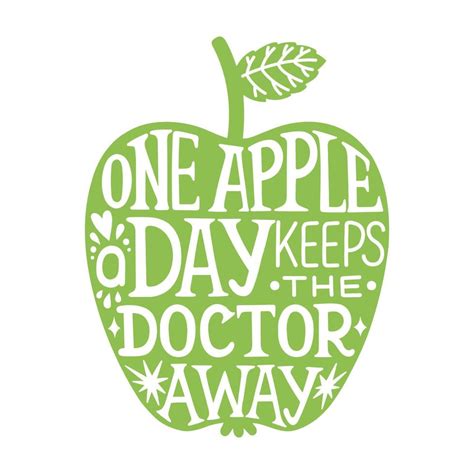 One Apple A Day Keeps The Doctor Away Hand Sketched Lettering