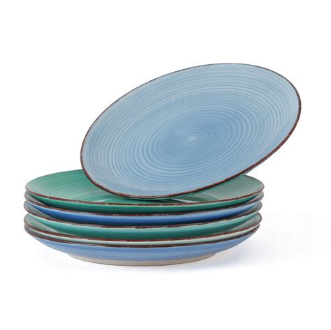 Talerze Obiadowe AZURE AURA Komplet Talerzy Ceramicznych 27 Cm 6 Sztuk