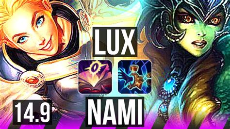 LUX Caitlyn Vs NAMI Jhin SUP 3 0 15 2100 Games EUW Master