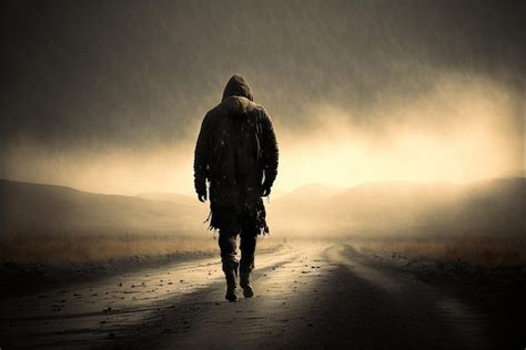 Premium Photo Walk Along On The Lonely Road