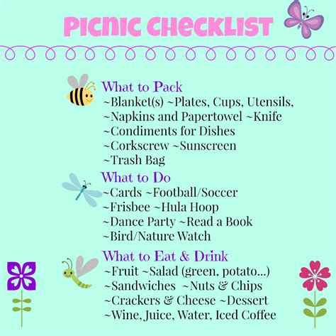 Picnic Checklist Your Free Printable Artofit