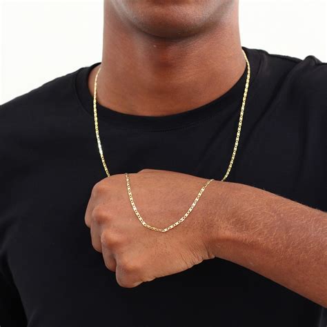 Corrente Cord O Masculino Piastrine De Ouro K Cm Mm Morelli Joias