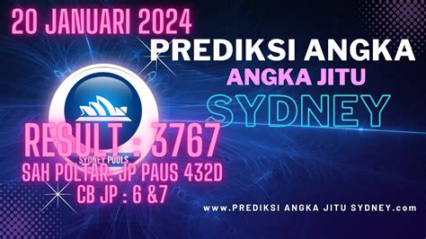 PREDIKSI SIDNEY 20 JANUARI 2024 BOCORAN SIDNEY HARI INI RUMUS