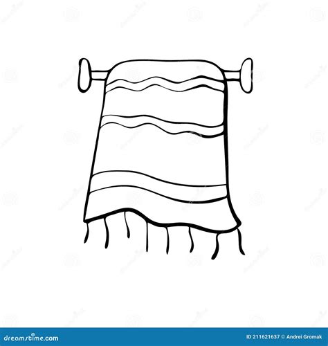 Towel Cartoon Vector And Illustration Black And White CartoonDealer
