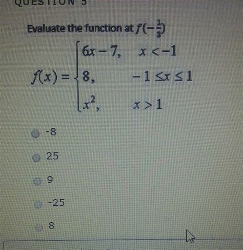 solved evaluate function at f 1 3 f x 6x 7 8 x 2