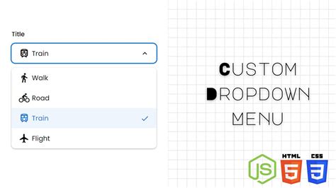 Create A Custom Dropdown Select Menu Using Html Css And Js Youtube