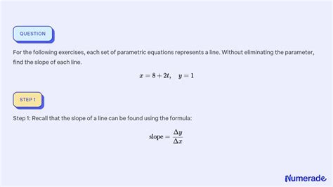 solved for the following exercises each set of parametric equations represents a line without