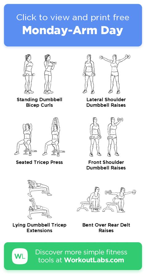 Free Workout Monday Arm Day Workoutlabs Fit In Arm Day