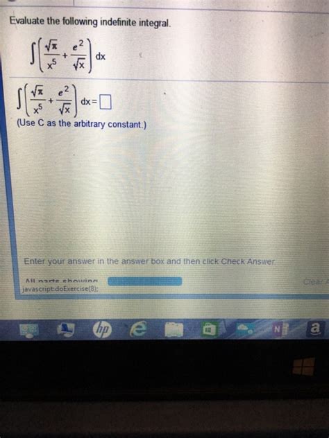 solved evaluate the following indefinite integral