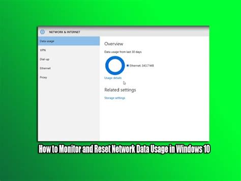 How To Monitor And Reset Network Data Usage In Windows 10 YouTube
