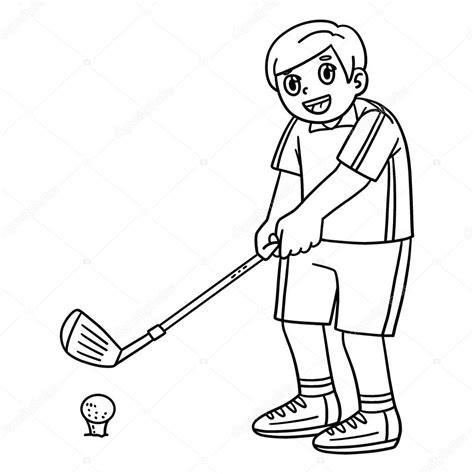 Una P Gina Para Colorear Lindo Y Divertido De Un Golfista De Golf