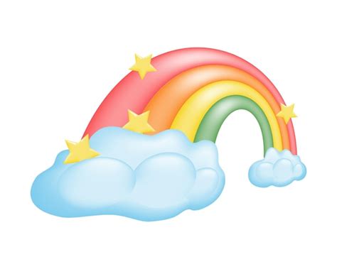 Ilustra O Bonito Do Arco Ris Dos Desenhos Animados D Nuvens