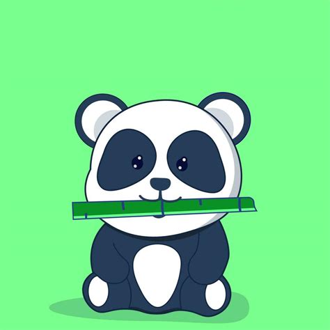 Cute Panda Eat Bamboo Vector 23810148 Vector Art At Vecteezy