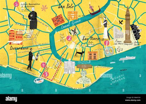 A Map Of San Marco Dorsoduro Venice Stock Photo Alamy