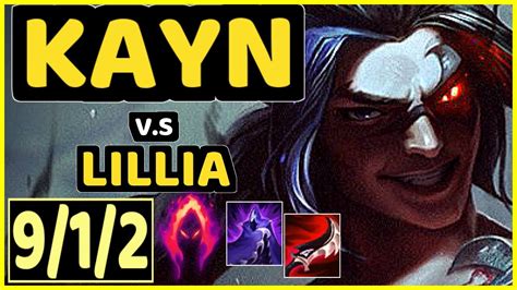 KAYN Vs LILLIA 9 1 2 KDA JUNGLE GAMEPLAY EUW Ranked GRANDMASTER