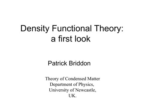 density functional theory part 1
