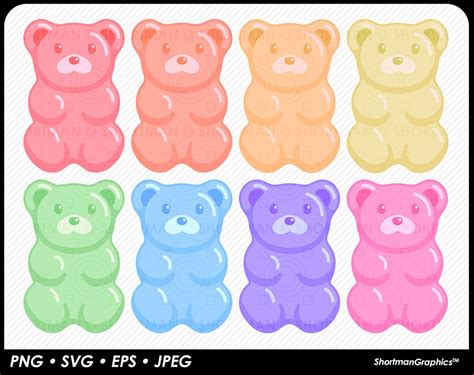 Gummy Bears Clipart SVG PNG Etsy