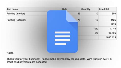 How To Create An Invoice In Google Docs Invoicer Ai